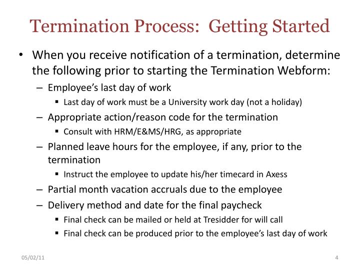 PPT - Termination Process Refresher PowerPoint Presentation - ID:2557962
