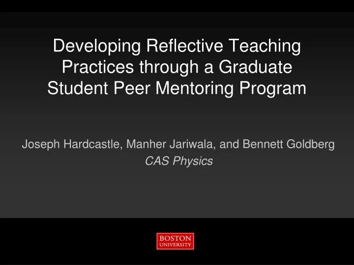 PPT - Developing Reflective Teaching Practices through a Graduate ...