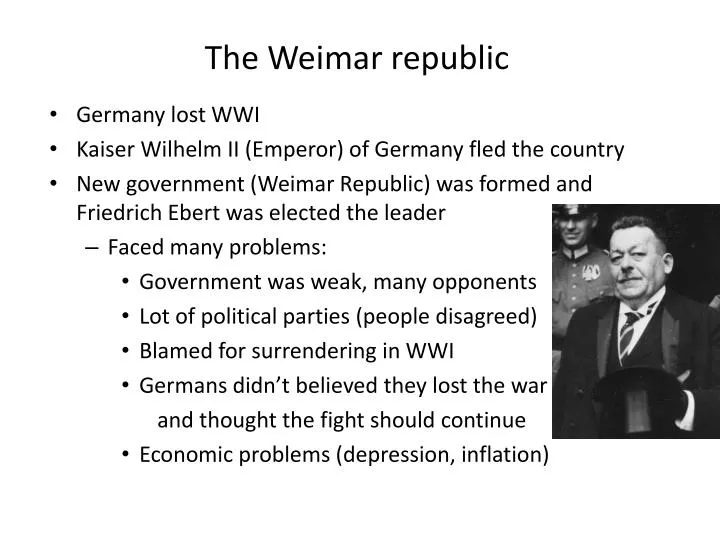PPT - The Weimar republic PowerPoint Presentation, free download - ID ...