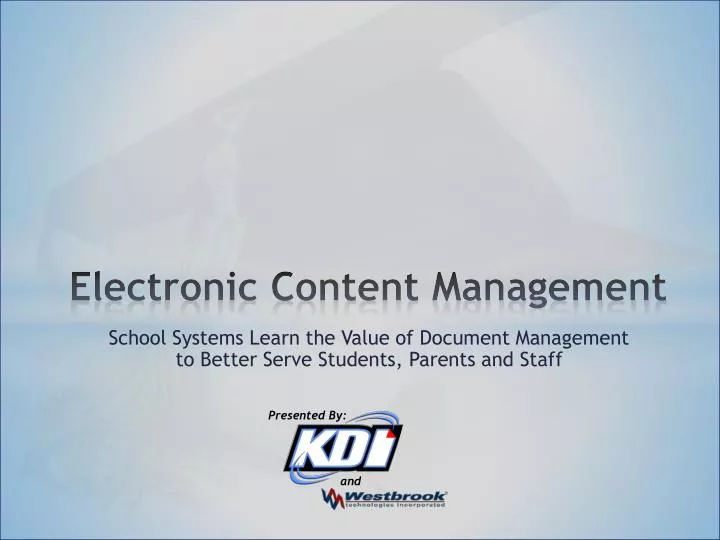 PPT - Electronic Content Management PowerPoint Presentation, free ...