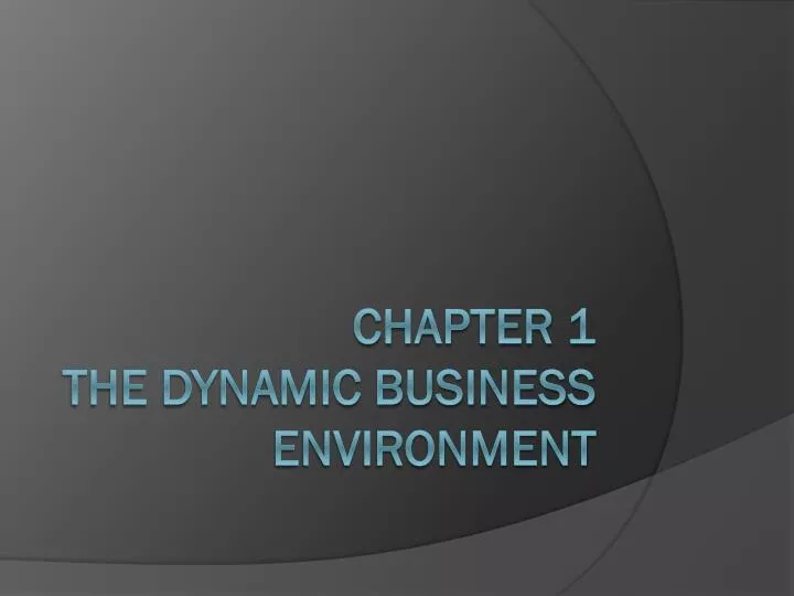 PPT - Chapter 1 The Dynamic Business Environment PowerPoint ...