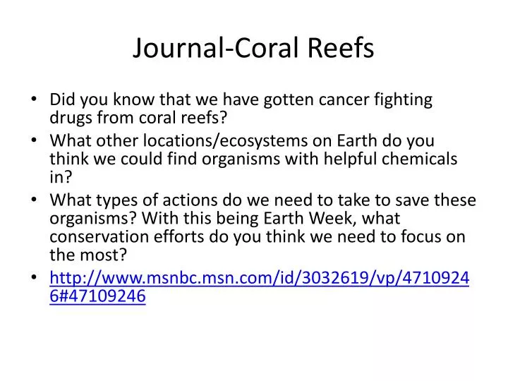 PPT - Journal-Coral Reefs PowerPoint Presentation, free download - ID ...