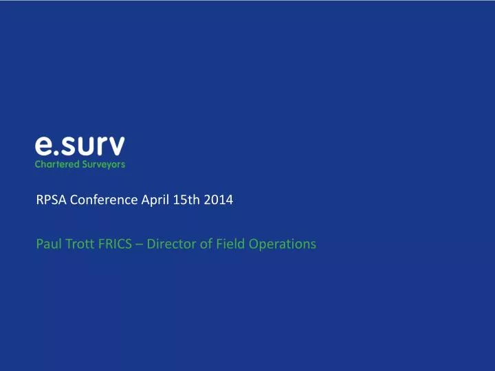 PPT - RPSA Conference April 15th 2014 PowerPoint Presentation, free ...