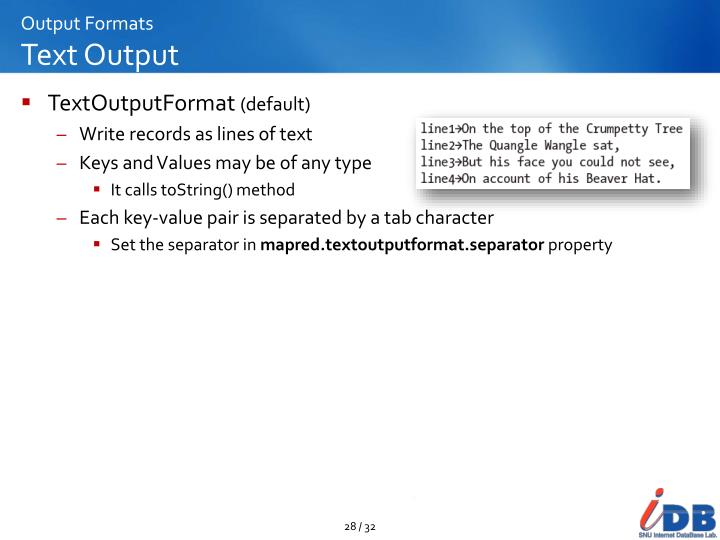 PPT - O’Reilly – Hadoop : The Definitive Guide Ch.7 MapReduce Types and ...