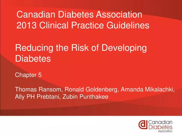 PPT - Reducing the Risk of Developing Diabetes PowerPoint Presentation ...