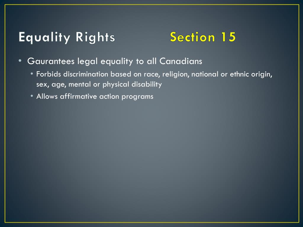 PPT - The Canadian Charter of Rights and Freedoms PowerPoint ...