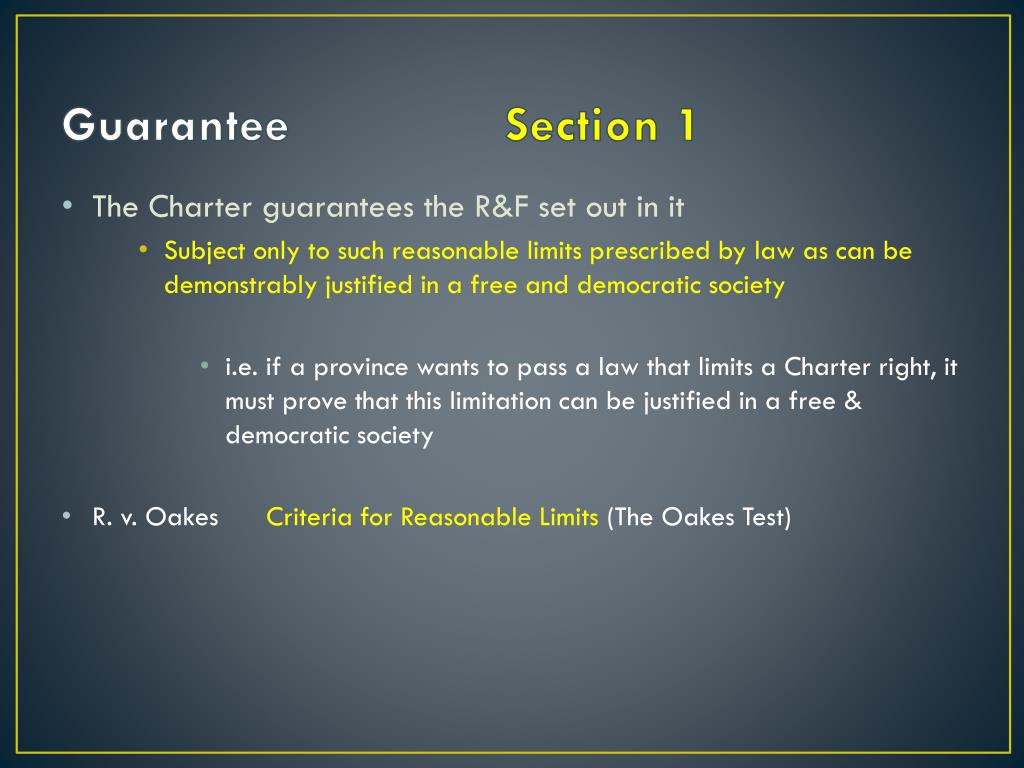 PPT - The Canadian Charter of Rights and Freedoms PowerPoint ...