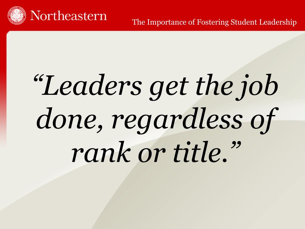 PPT - The Importance of Fostering Student Leadership PowerPoint ...