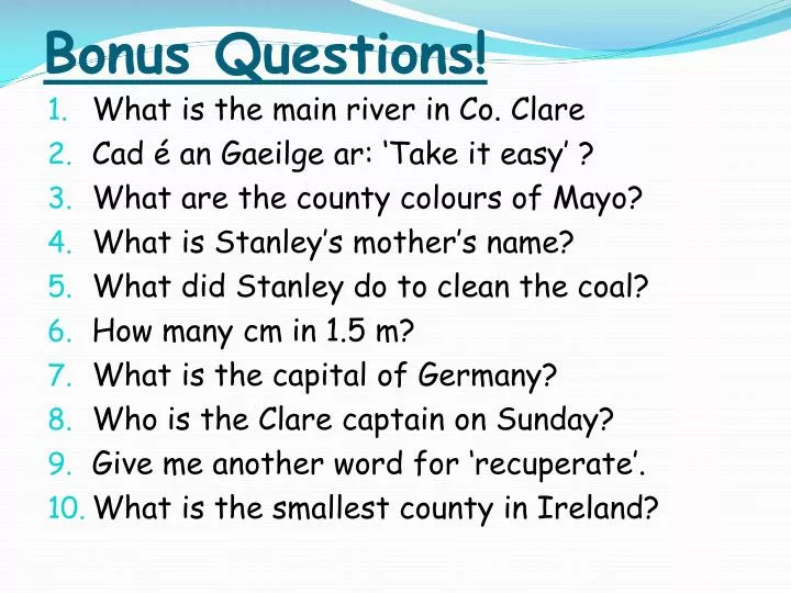 PPT - Bonus Questions! PowerPoint Presentation, free download - ID:2561560