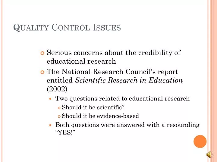 PPT - Quality Control Issues PowerPoint Presentation, free download ...