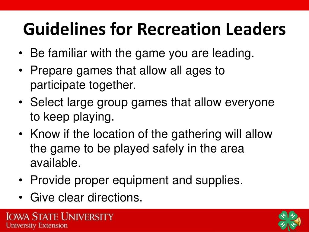 PPT - 4- H Officer Training: Club Recreation Leader PowerPoint ...