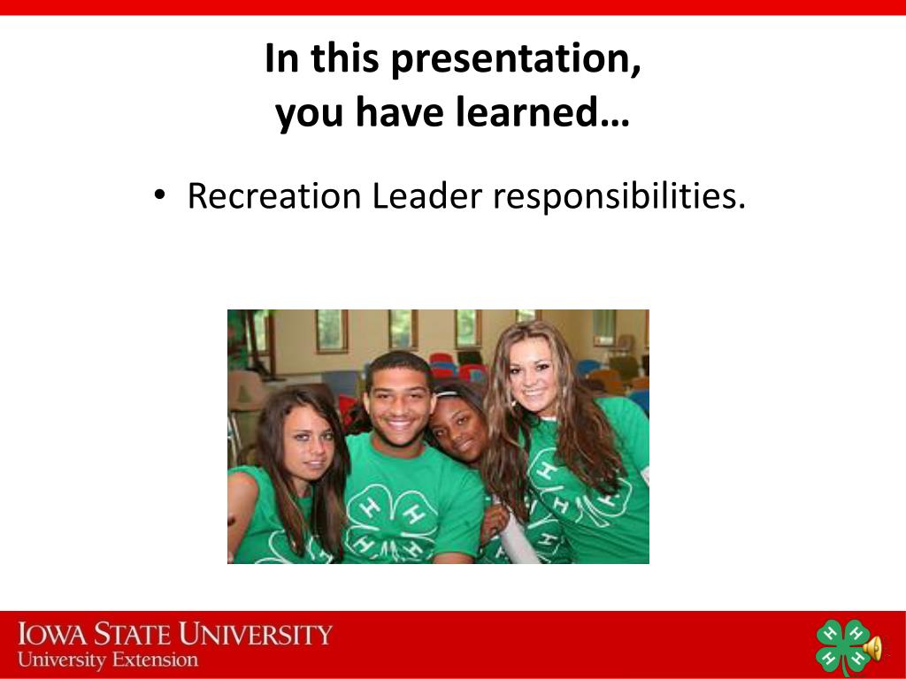 PPT - Become an Engaging 4-H Club Recreation Leader PowerPoint ...