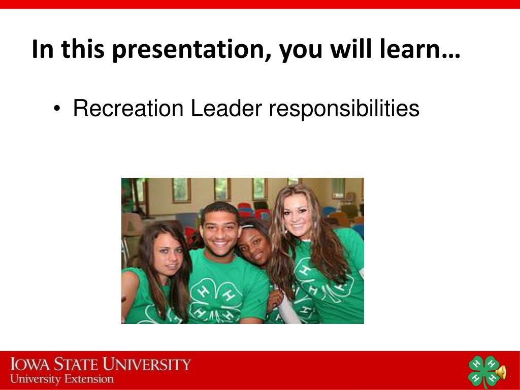 PPT - Become an Engaging 4-H Club Recreation Leader PowerPoint ...