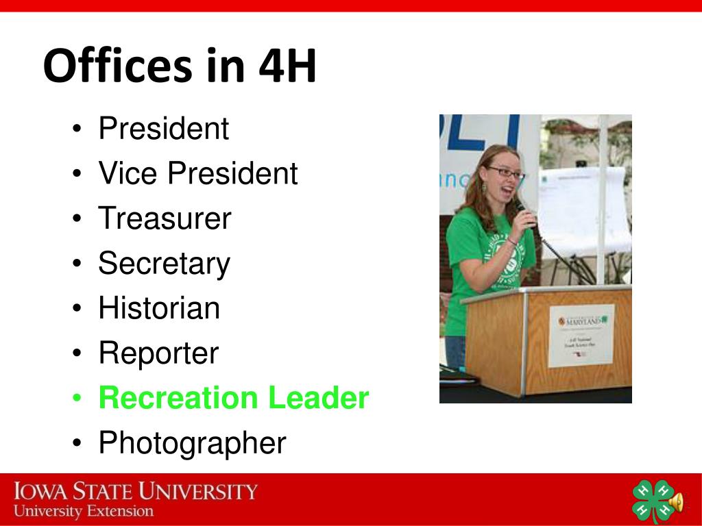 PPT - 4- H Officer Training: Club Recreation Leader PowerPoint ...