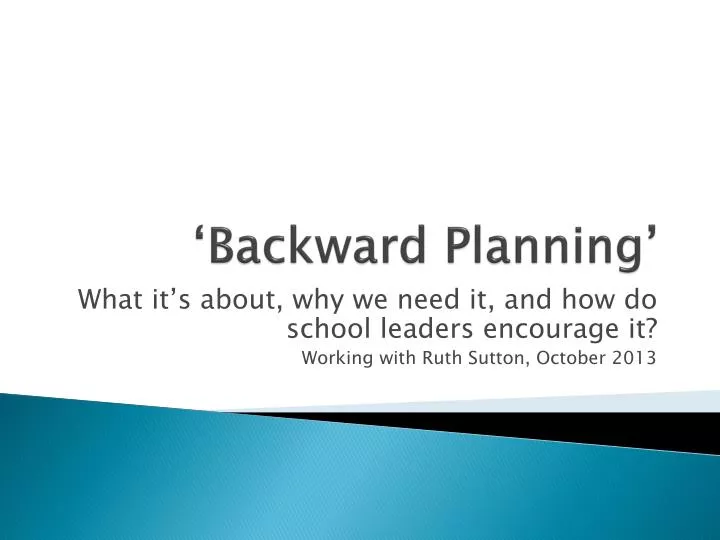 PPT - ‘Backward Planning’ PowerPoint Presentation, free download - ID ...