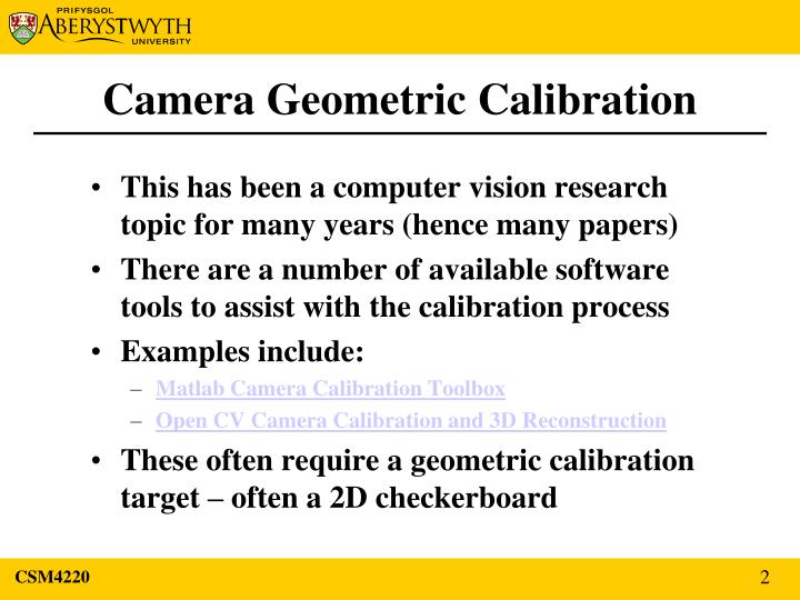 PPT - Geometric and Radiometric Camera Calibration PowerPoint ...