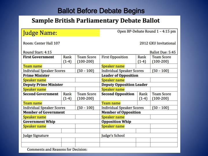 PPT - Judging British Parliamentary Debate PowerPoint Presentation - ID ...