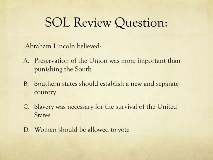 PPT - SOL Review Question: PowerPoint Presentation, free download - ID ...