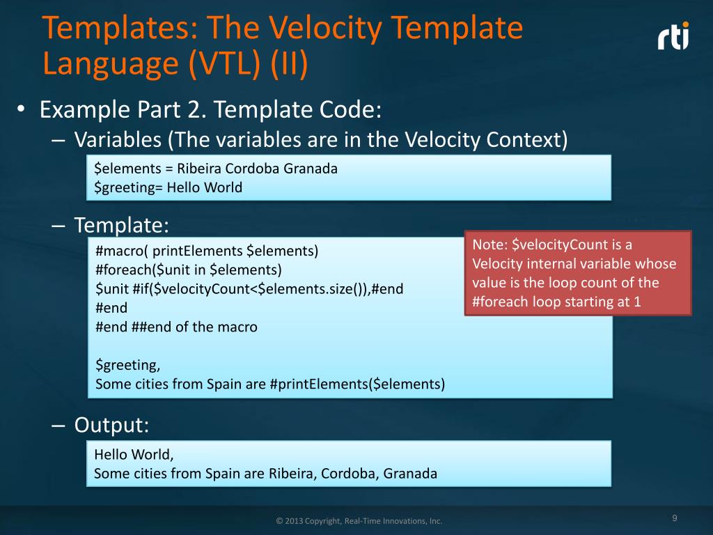 Velocity Template Language
