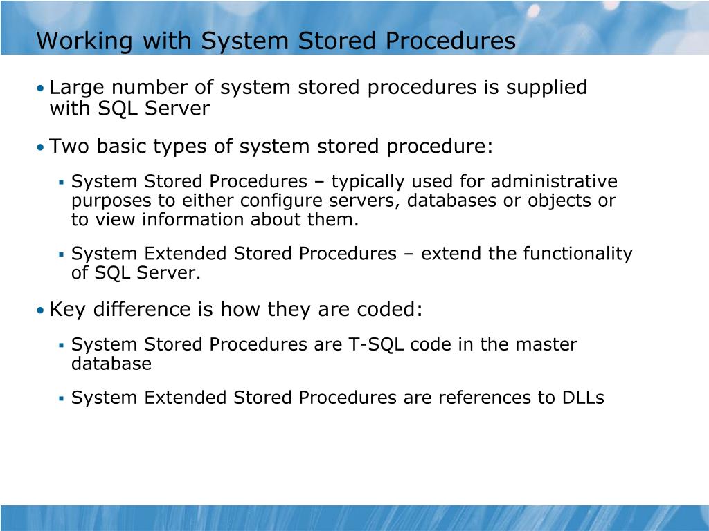 PPT - Module 9 Designing and Implementing Stored Procedures PowerPoint Presentation - ID:2563447
