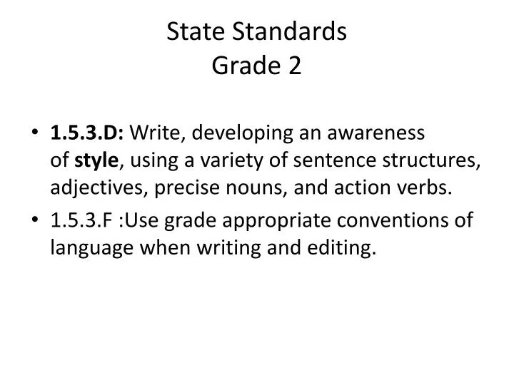 PPT - State Standards Grade 2 PowerPoint Presentation, free download ...