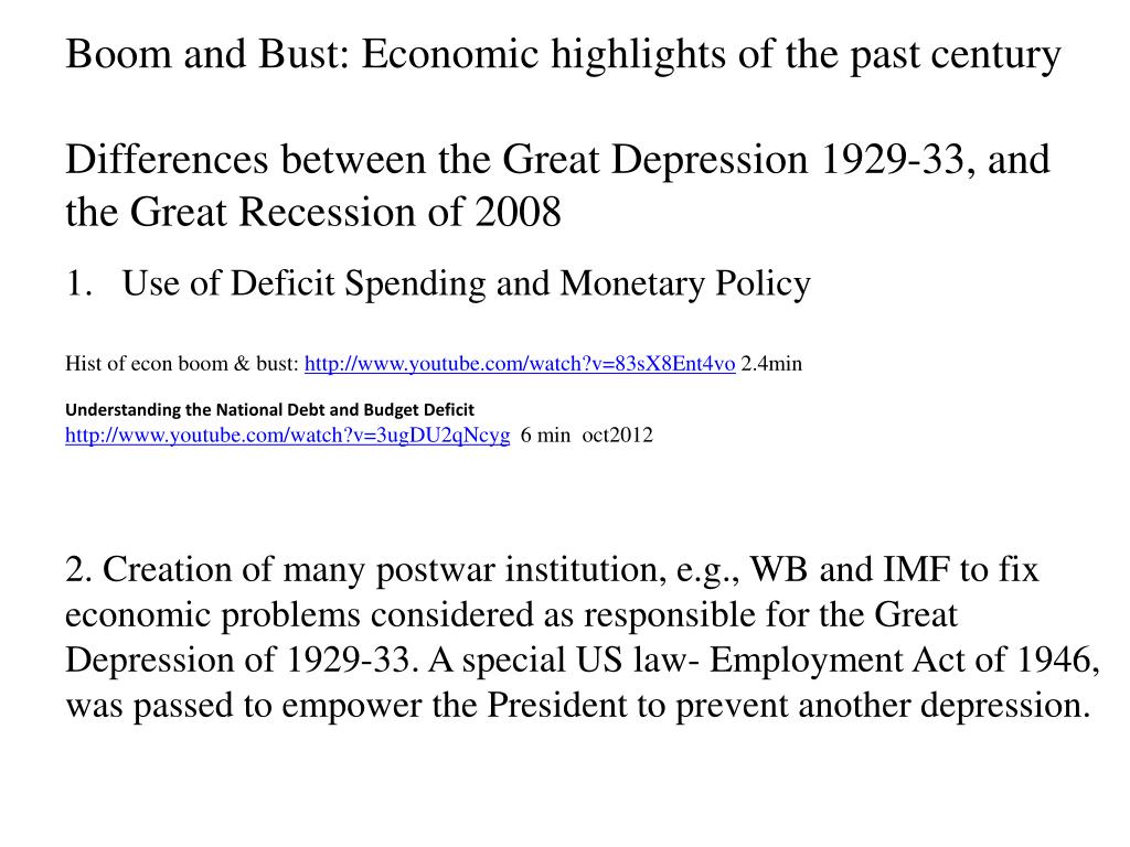 PPT - Boom and Bust: Economic highlights of the past century PowerPoint ...