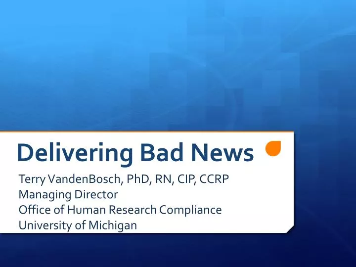 PPT - Delivering Bad News PowerPoint Presentation, free download - ID ...