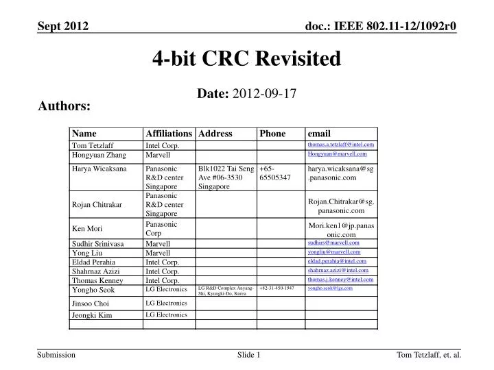 PPT - 4-bit CRC Revisited PowerPoint Presentation, free download - ID ...