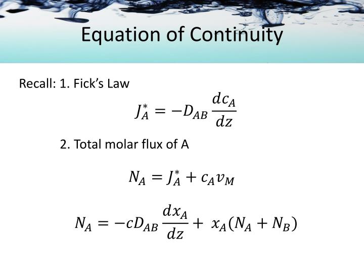 PPT - Equation of Continuity PowerPoint Presentation - ID:2567040