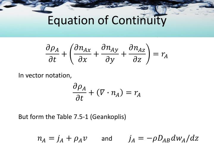 PPT - Equation of Continuity PowerPoint Presentation - ID:2567040
