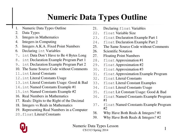 PPT - Numeric Data Types Outline PowerPoint Presentation, free download ... PPT - Numeric Data Types Outline PowerPoint Presentation, free download ...
