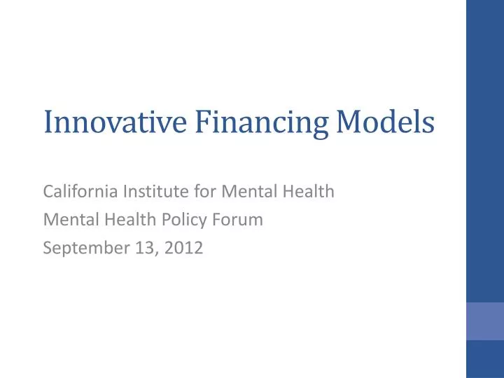 PPT - Innovative Financing Models PowerPoint Presentation, free ...