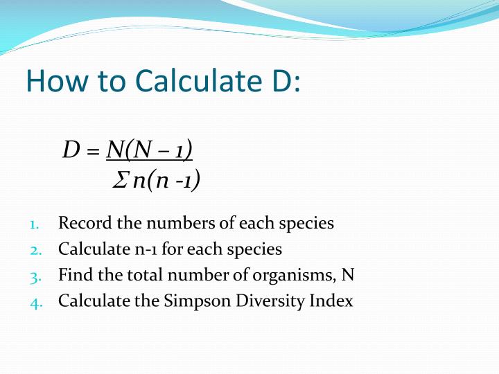 PPT - Simpson’s Diversity Index PowerPoint Presentation - ID:2568410