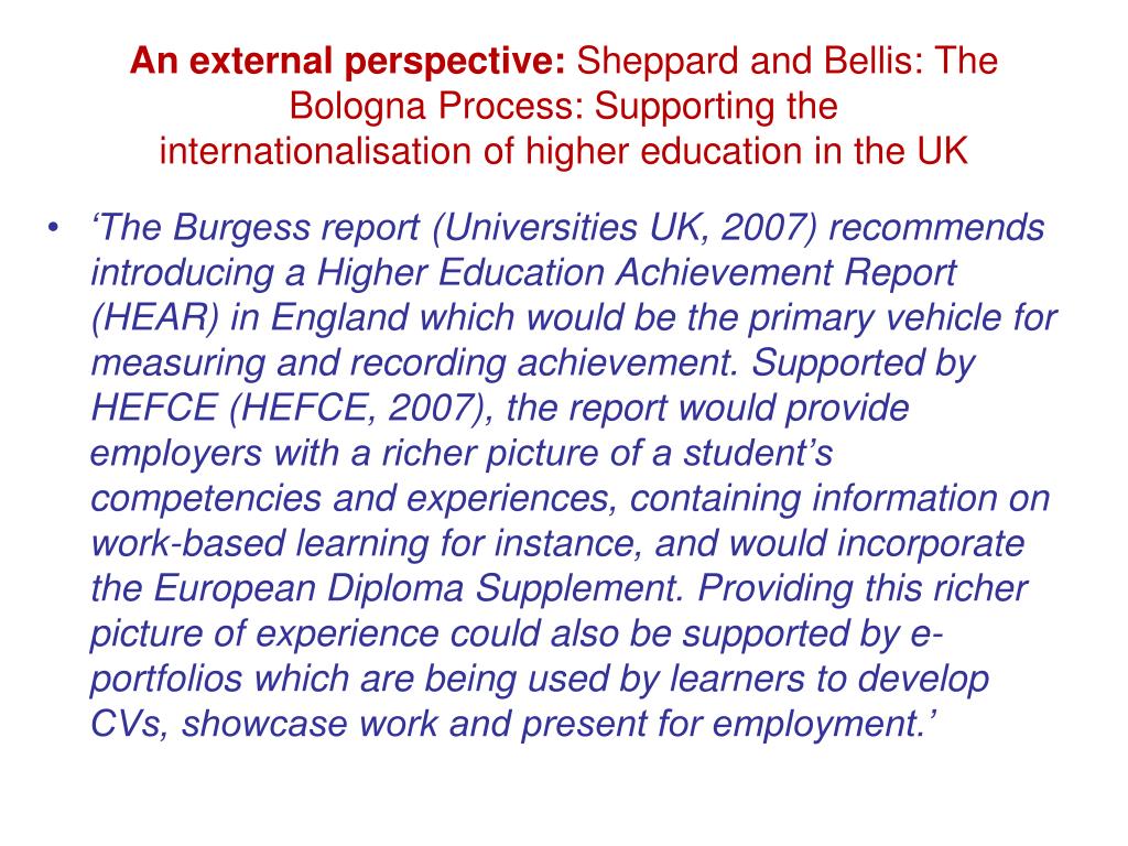 PPT - The Higher Education Achievement Report: (and its relationship to ...