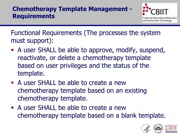PPT - Chemotherapy Template Management - Requirements PowerPoint ...