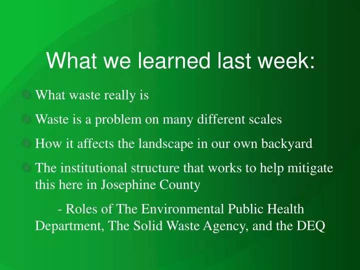 PPT - What we learned last week: PowerPoint Presentation, free download ...