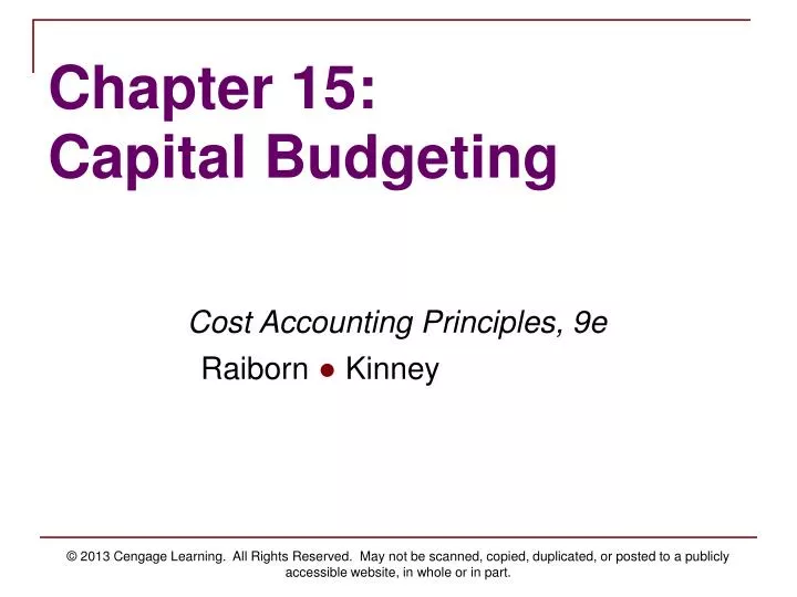 PPT - Chapter 15: Capital Budgeting PowerPoint Presentation, free ...