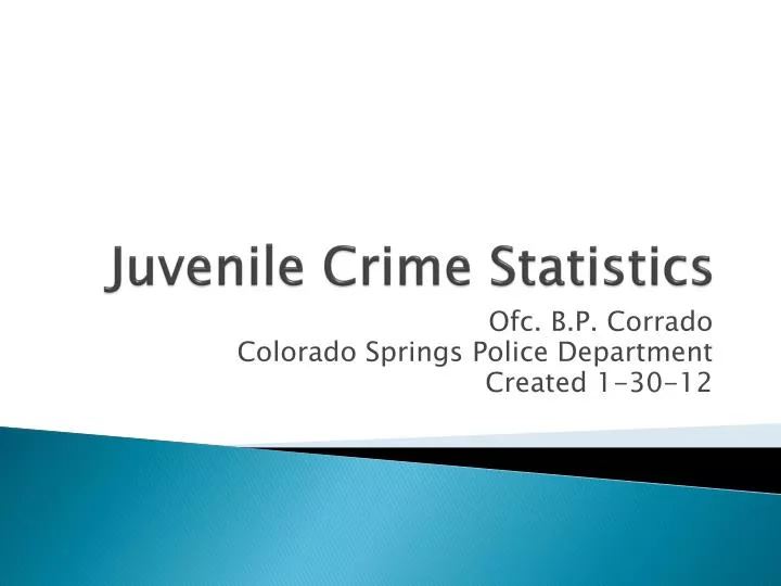 PPT - Juvenile Crime Statistics PowerPoint Presentation, free download ...