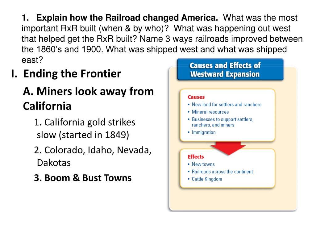 PPT - The Transformation of America: Railroads, the Frontier, and ...