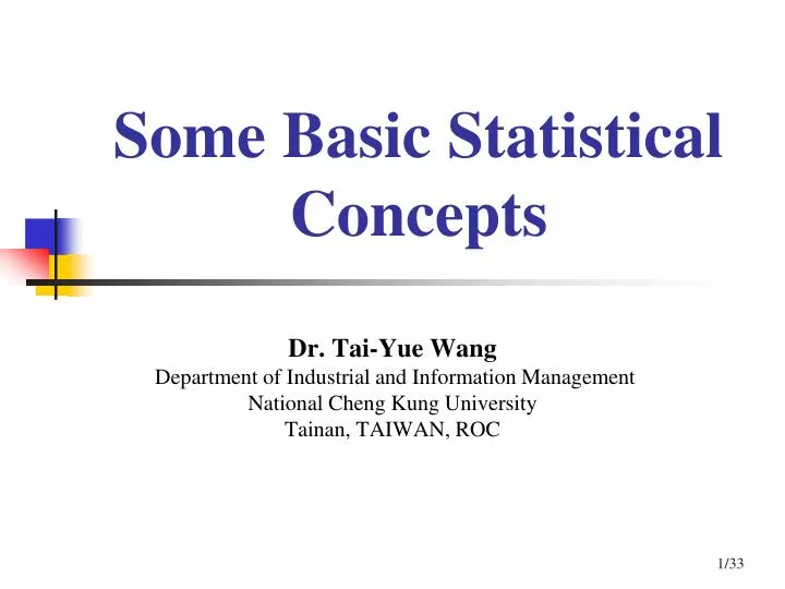 PPT - Some Basic Statistical Concepts PowerPoint Presentation, free ...
