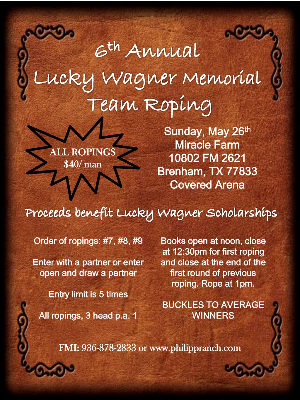 PPT - 6 th Annual Lucky Wagner Memorial Team Roping PowerPoint ...