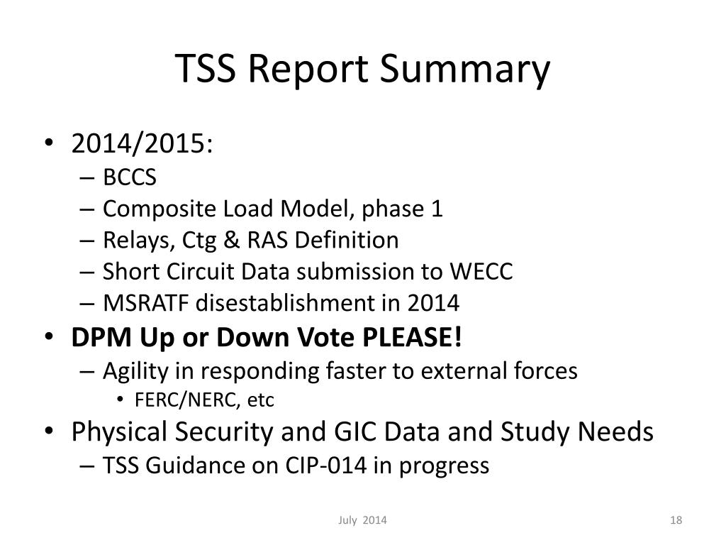 PPT - Tracy Rolstad TSS Chair TSS Chair Report July 2014 Salt Lake City ...