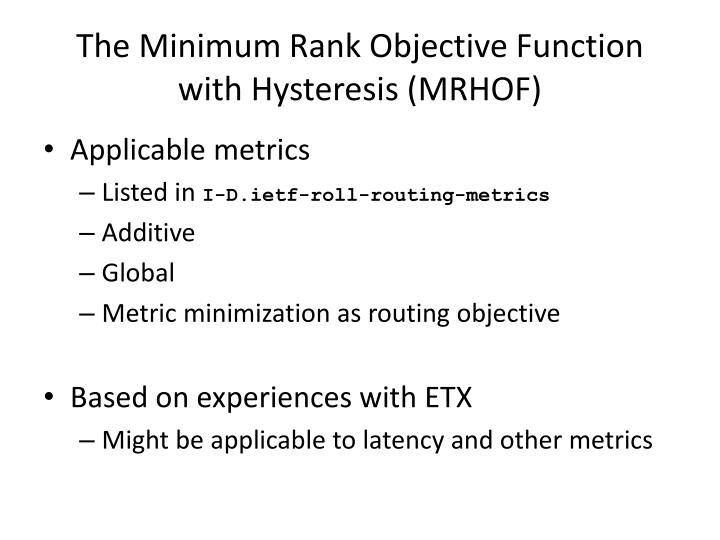 PPT - The Minimum Rank Objective Function with Hysteresis PowerPoint ...