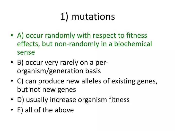 PPT - 1) mutations PowerPoint Presentation, free download - ID:2572160
