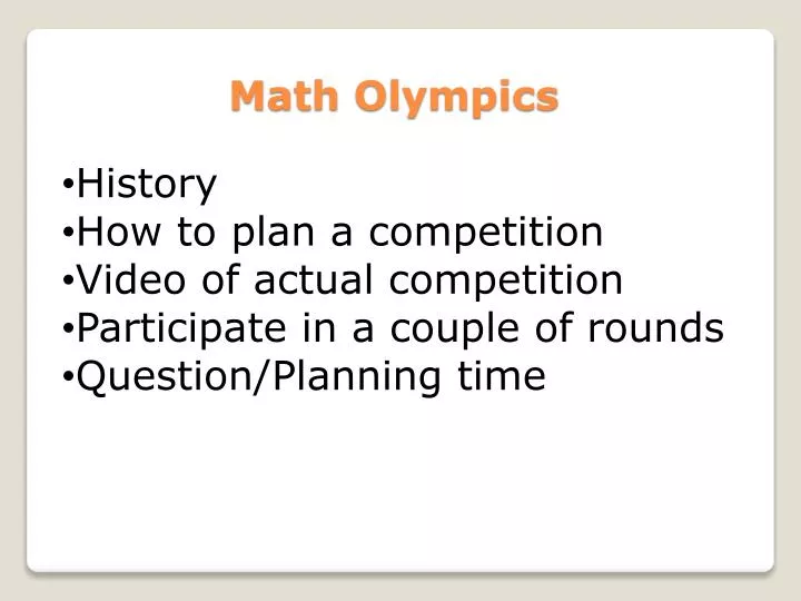 PPT - Math Olympics PowerPoint Presentation, free download - ID:2572271