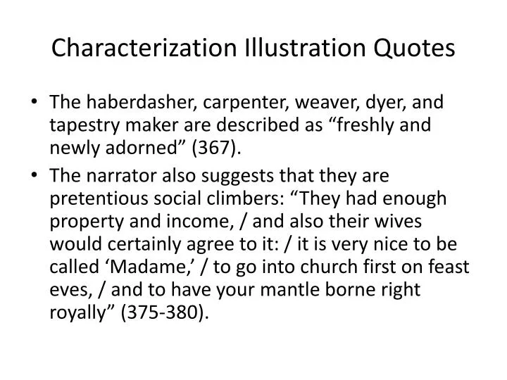 PPT - Characterization Illustration Quotes PowerPoint Presentation ...