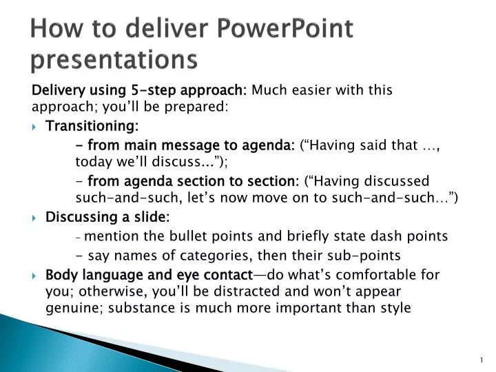 PPT - How to deliver PowerPoint presentations PowerPoint Presentation ...