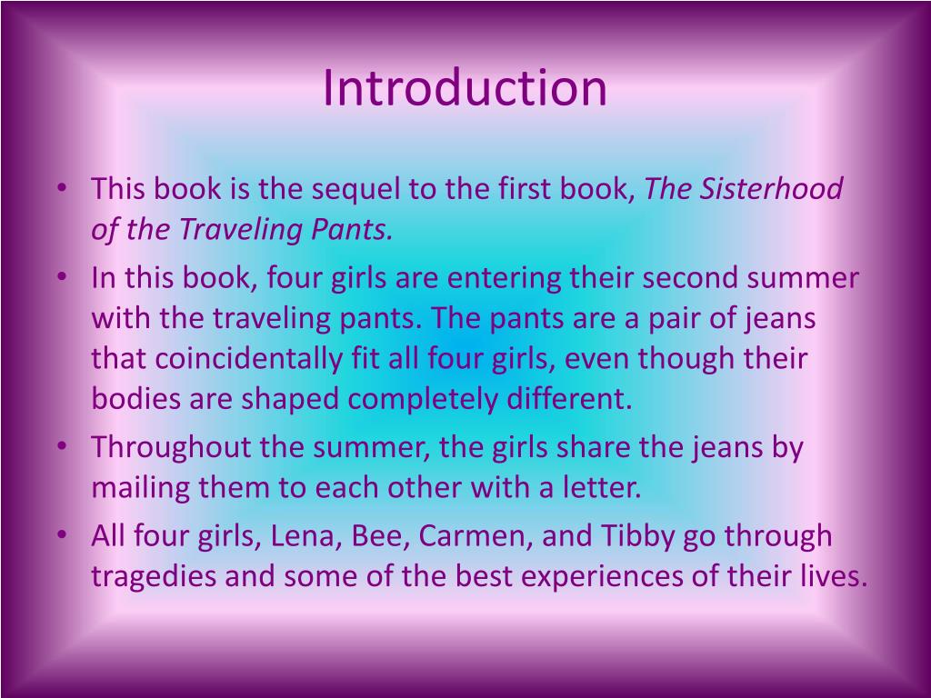 PPT - The Second Summer of the Sisterhood PowerPoint Presentation, free ...