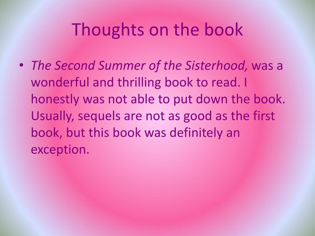 PPT - The Second Summer of the Sisterhood PowerPoint Presentation, free ...