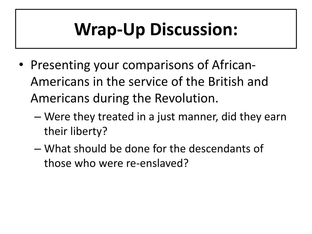 PPT - African-American involvement in the Revolutionary War ( PART 1 ...